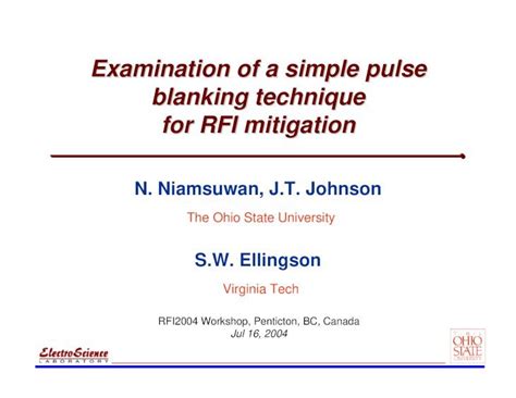 Pdf Examination Of A Simple Pulse Blanking Technique For Rfi