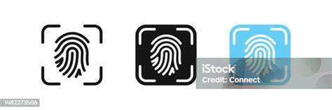Icône Dempreinte Digitale Symbole Du Scanner À Doigts Signes Didentification Biométriques