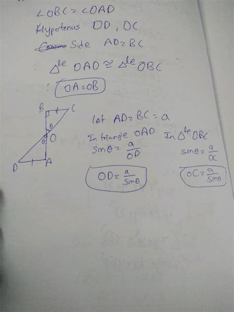 AD And BC Are Equal Perpendiculars In A Line Segment AB See Fig 7 18