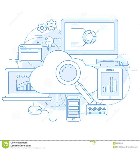 Cloud Computing Service And Internet Stock Vector Illustration Of