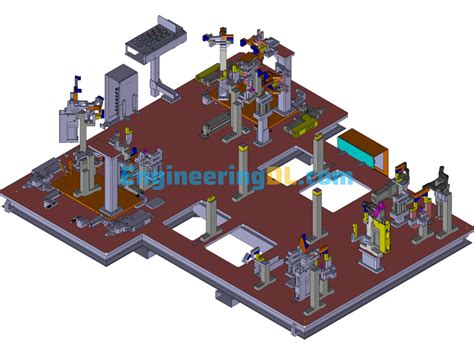 auto welding fixture floor positioning fixture catia 3d exported
