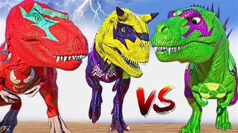 Hulk Indominus Rex Vs Venom T Rex And Spinosaurus Godzilla Jurassic World