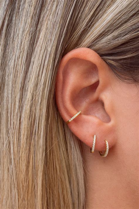 Dainty And Minimalist Pave Cz Huggie Hoop Earrings Etsy