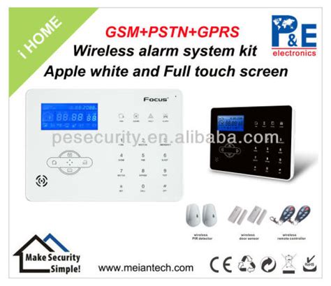 Touch Keypad Wireless Gsm Pstn Alarm System Package High Quality