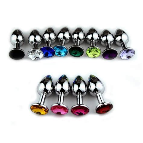 mm Petite Taille Plug Anal En Métal Plaqué Jeweled Strass Plug Anal Dilateur Anal Sex