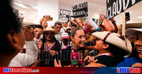 Hoy Tamaulipas Cientos De Personas Reciben A Claudia Sheinbaum En