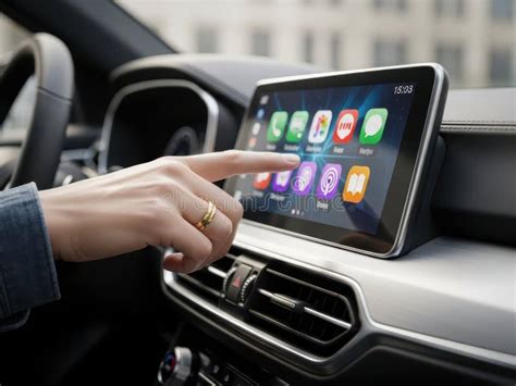 Car Infotainment System Touchscreen Display Isolated On White