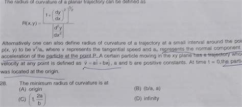 Answered The Radius Of Curvature Of A Planar Trajectory Can Be Kunduz