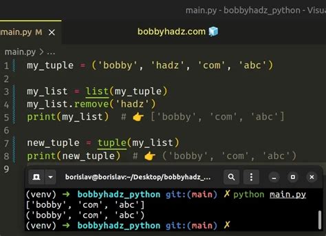 How To Remove An Element From A Tuple In Python Bobbyhadz