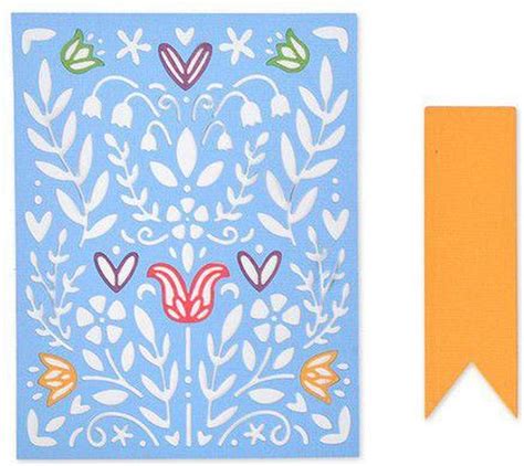 Sizzix Thinlits Die Set 7pk Folk Art Stenci 663608