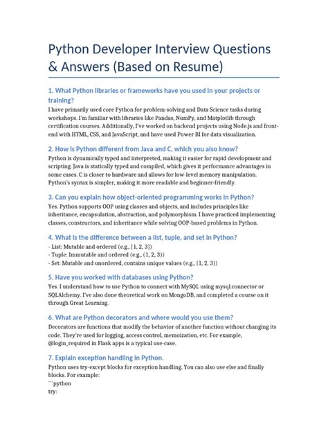 Python Interview Questions Dhawal Waghulde Pdf Python Programming Language Object