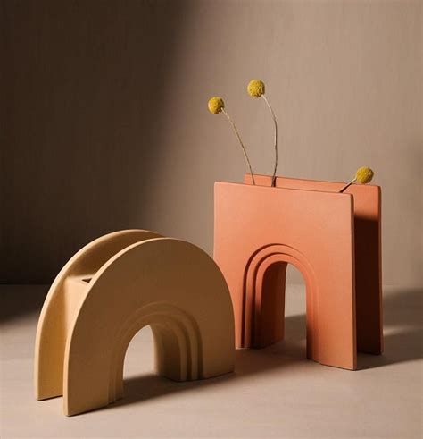 Arched Modern Vase Handmade Ceramic Vase Minimalist Decor Etsy