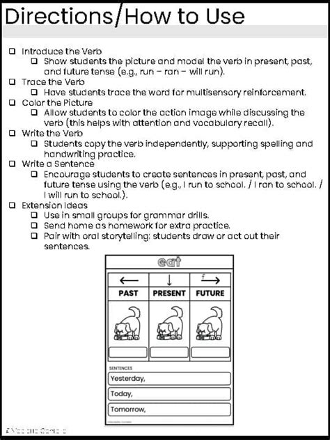 Present Past Future Verbs Speech Therapy Special Education Tpt