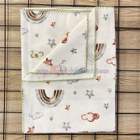 90X80 Cm Tek Kat Bebek Pazen Battaniye Gök Kuşağı Model Yeşil
