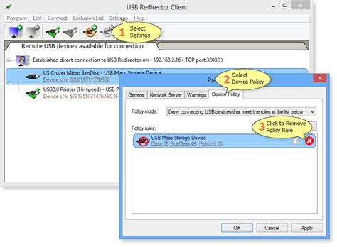How To Remove Device Policy Rule — Usb Redirector Client User Manual