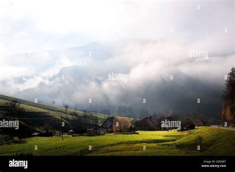 Inversion Weather And Fog In The Landscape Of The Black Forest Region