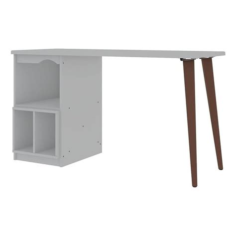 Manhattan Comfort Hampton Wood Home Office Desk With 3 Cubby Spaces In White Cymax Business