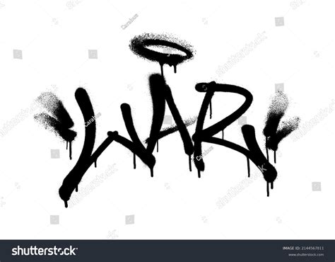 Sprayed War Font Graffiti Overspray Black Stock Vector Royalty Free Shutterstock
