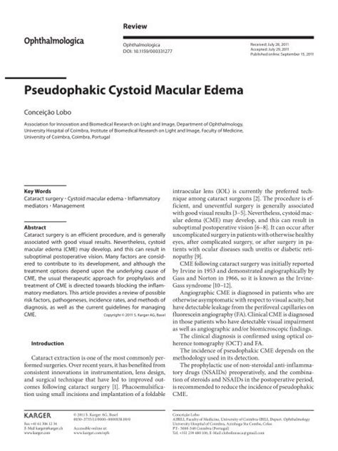 Pseudophakic Cystoid Macular Edema Rihuc