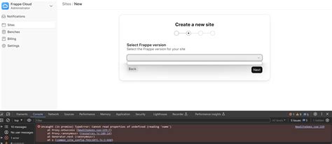 Press Error While Creating Site Dashboard Bug Frappe Forum