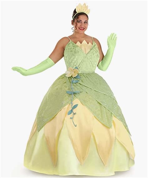 Plus Size Deluxe Disney Princess And The Frog Tiana Costume Gown Dress Amazon Allearsnet