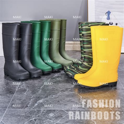 Heavy Duty Matte Rain Boots For Men Bota Pang Lalaki Rain Boots For
