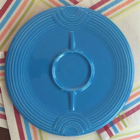 Homer Laughlin Fiesta Fiestaware Peacock Blue Hostess Tray And