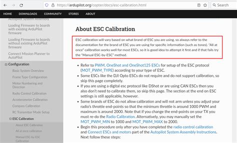 Esc Calibration Failed Copter 42 Ardupilot Discourse