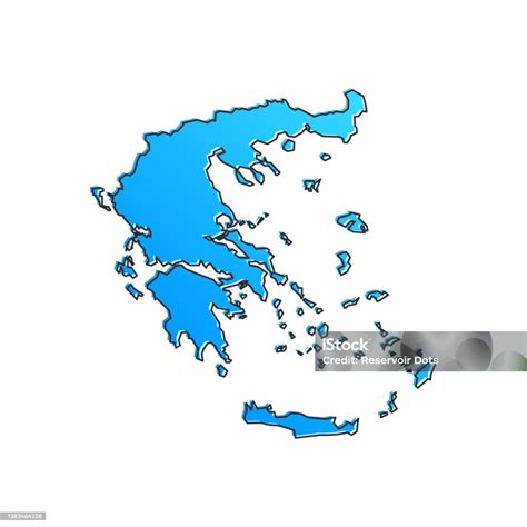 Greece Blue Stylised Map Stock Illustration Download Image Now Abstract Blue Cartography