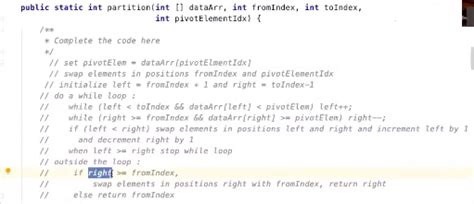 Solved Public Static Int Partitionint Il Dataarr Int