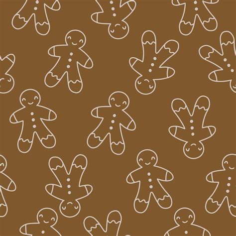 Premium Vector Seamless Pattern With A Cute Gingerbread Man Vector
