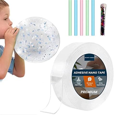 Naughty Angels Nano Tape With Glitter Flakes Stars Straw For Balloon