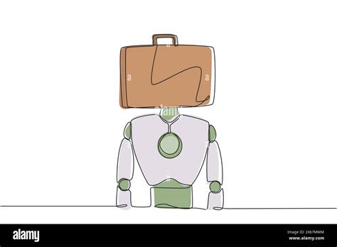 Continuous One Line Drawing Robot With Briefcase Instead Of Head