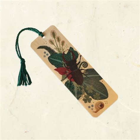 Stag Beetle Wood Bookmark With Tassel The Workhouse Bend