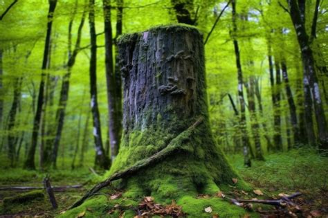 Premium AI Image A Magnetized Tree Trunk In A Forest Created With Generative Ai