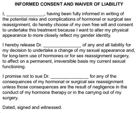 Waiver Of Liability Form Download Scientific Diagram