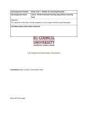 Week Lab Module Footprinting And Reconnaissance Docx Lab Assignment Number Week Lab