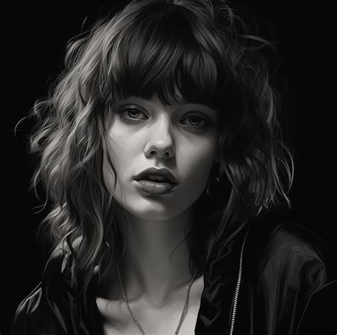 Premium Ai Image A Woman With Long Hair And A Black Jacket Is Wearing