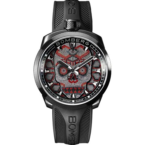 BOMBERG 炸彈錶 BOLT 68 Skull Pearl 珍珠骷顱手錶 紅x黑 BOMBERG 炸彈錶 Yahoo奇摩購物中心