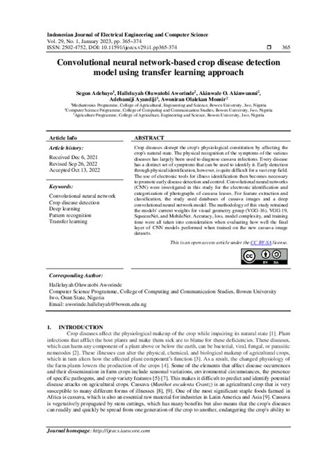 pdf convolutional neural network based crop disease detection model