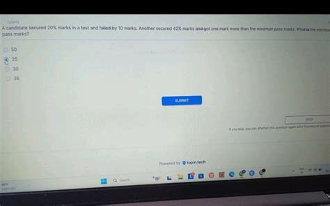 Ta5045 A Candidate Secured 20 Marks In A Test StudyX