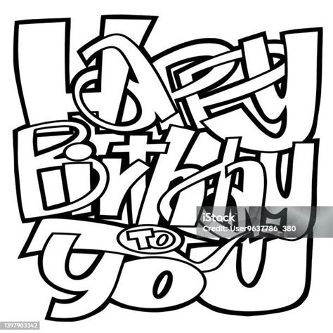생일 축하 손으로 그린 텍스트 문구 서예 편지 그래픽 단어 포스터 및 인사말 카드 디자인을위한 빈티지 아트 작성 기록보관용에