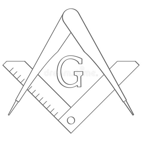 Vector Icon With Masonic Square And Compasses Stock Vector