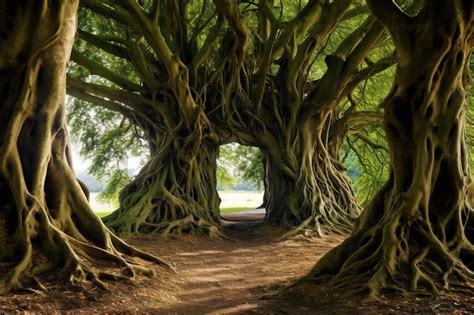 Premium Ai Image Roots Of A Tree Leading Paths Generative Ai