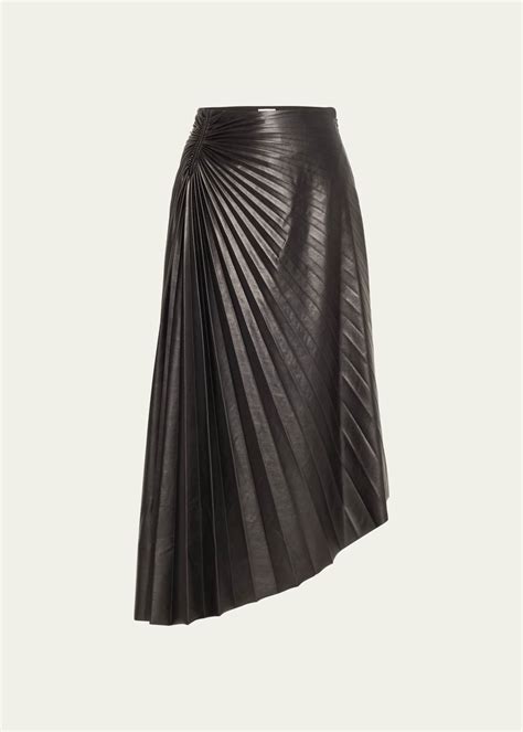 A L C Tracy Pleated Side Ruched Faux Leather Maxi Skirt Bergdorf Goodman