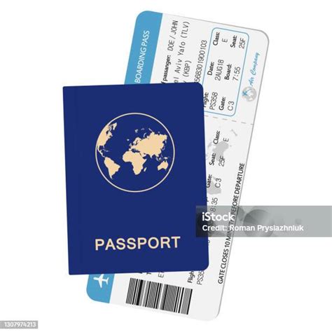 Paspor Dan Boarding Pass Maskapai Penerbangan Dokumen Id Dengan Tiket