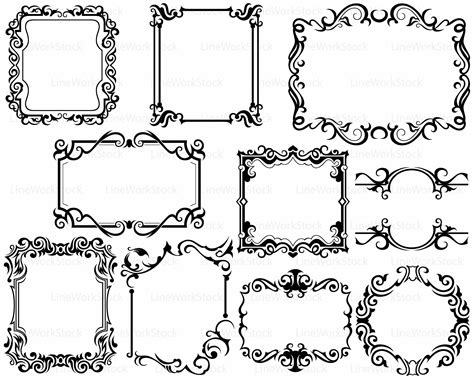 Free Svg Swirl Frame 138 Dxf Include