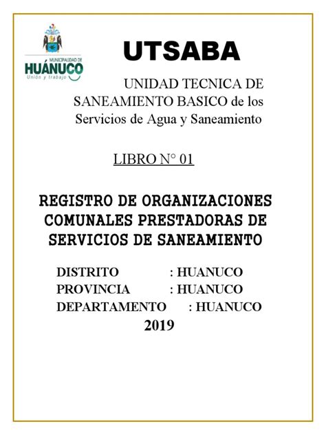 Modelo Libro Registro Organizaciones Comunales Vf 2018 Señor De