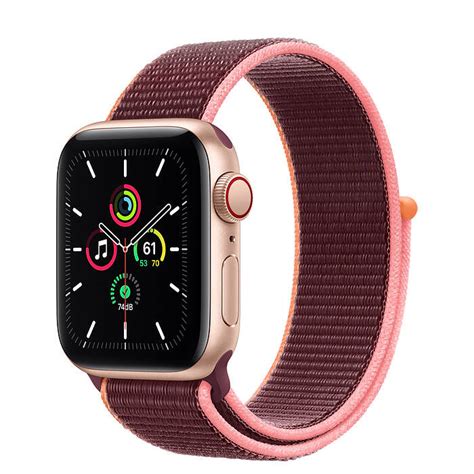 Apple Watch SE 40mm GPS + Cellular Złoty z opaską w kolorze śliwkowym ...