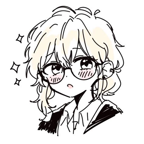 手書き女子アイコンめがね｜イラスト・フリー素材なら「シンテリ」